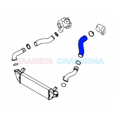Силиконовый патрубок интеркулера Mitsubishi Pajero / Митсубиси Паджеро ...