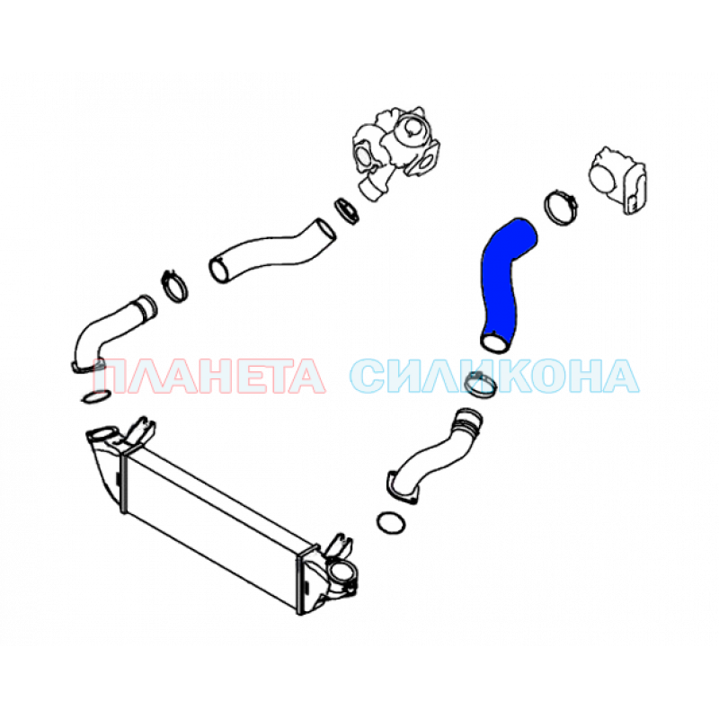Силиконовый патрубок интеркулера Mitsubishi Pajero / Митсубиси Паджеро ...
